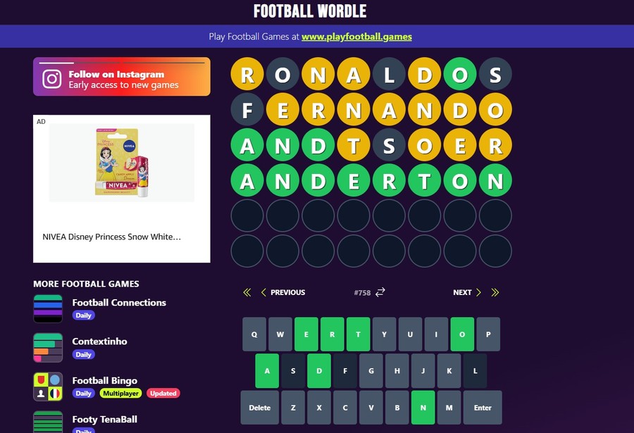Can You Beat the Football Wordle Quiz Game - Full on Sport